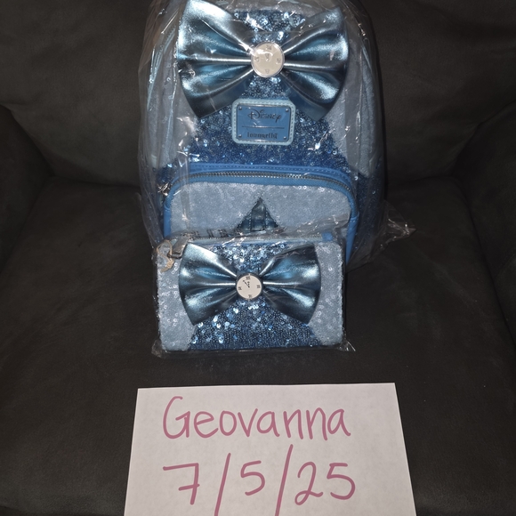Loungefly | Bags | Loungefly Blue Bow Embellished Backpack | Poshmark